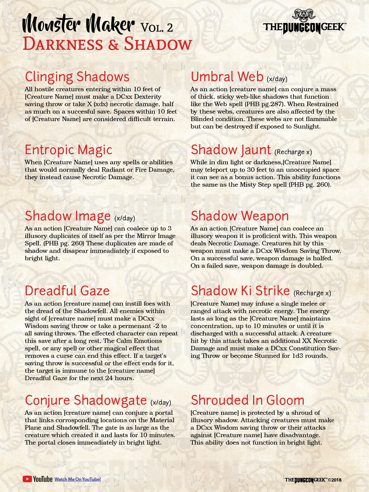 NEW D&D Monster Abilities – 10 New Abilities For Your 5e game. Volume ...