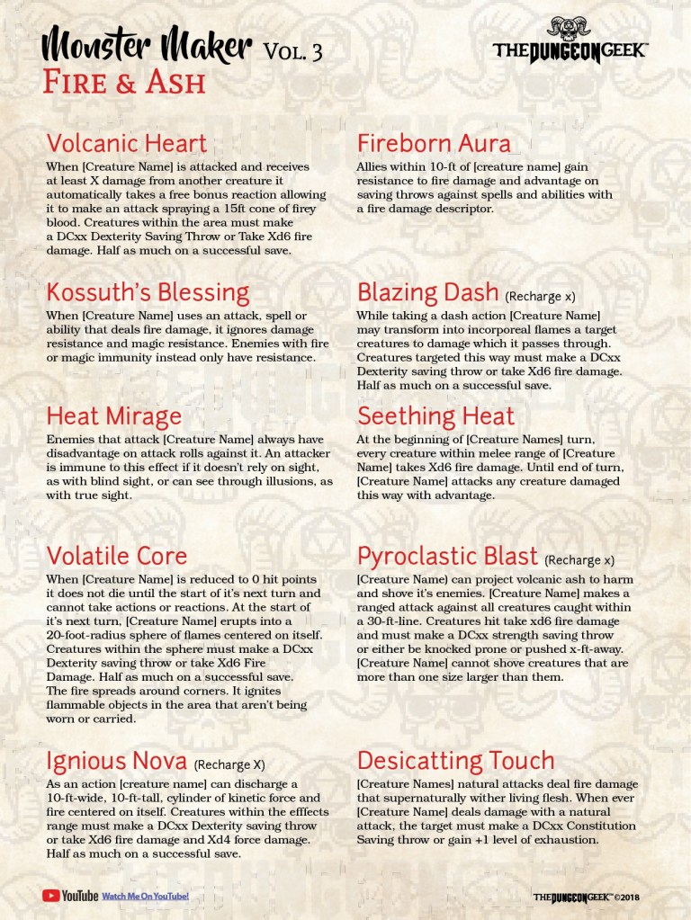 NEW D&D Monster Abilities – 10 New Abilities For Your 5e game. Volume ...