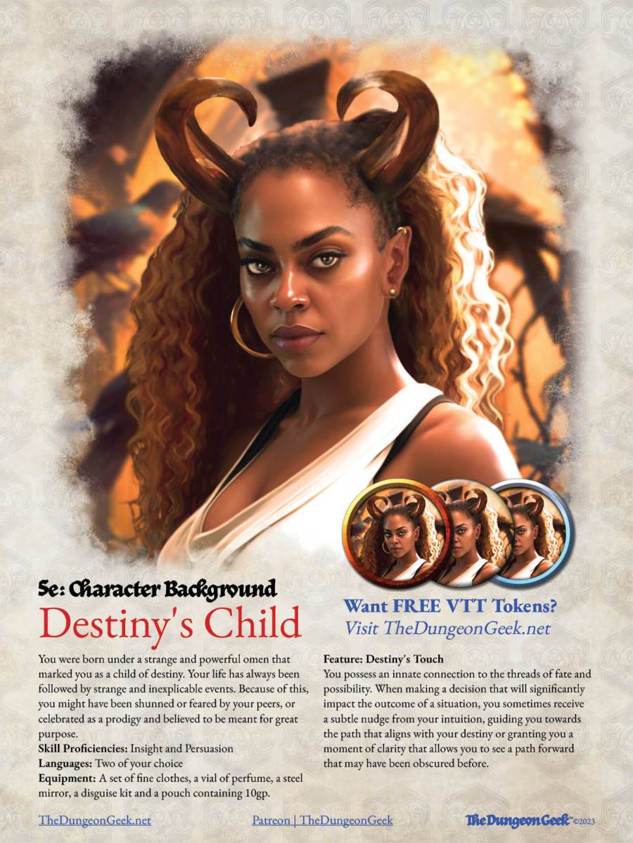 POP:D&D – Teifling Beyoncé – VTT Character Token – The Dungeon Geek