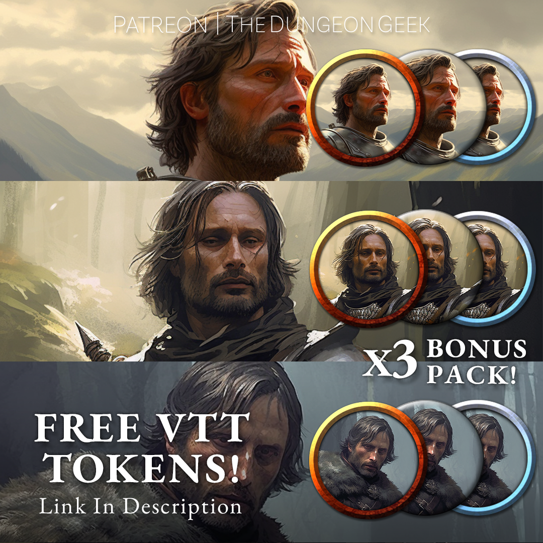 POP:D&D – Fighter Mads Mikkelsen – VTT Character Token – The Dungeon Geek
