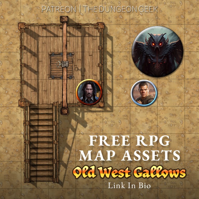 Free RPG Map Assets – Old West Gallows – The Dungeon Geek