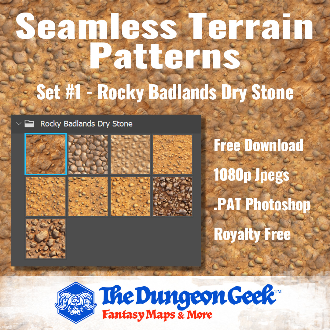 Free RPG Map Assets – Seamless Cartography Textures – Rocky Badlands ...