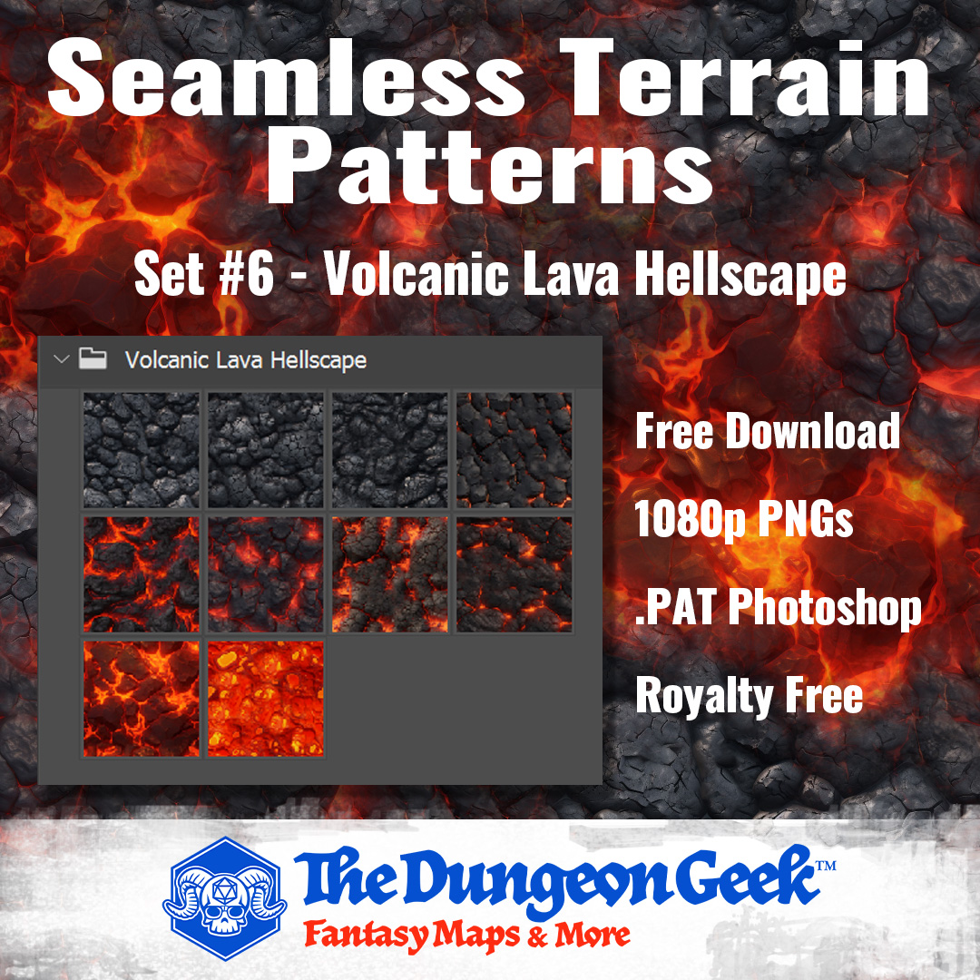 Free RPG Map Assets – Seamless Cartography Textures – Volcanic Lava ...