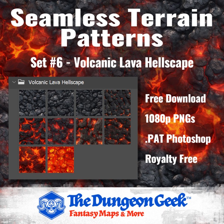 Free RPG Map Assets – Seamless Cartography Textures – Volcanic Lava ...
