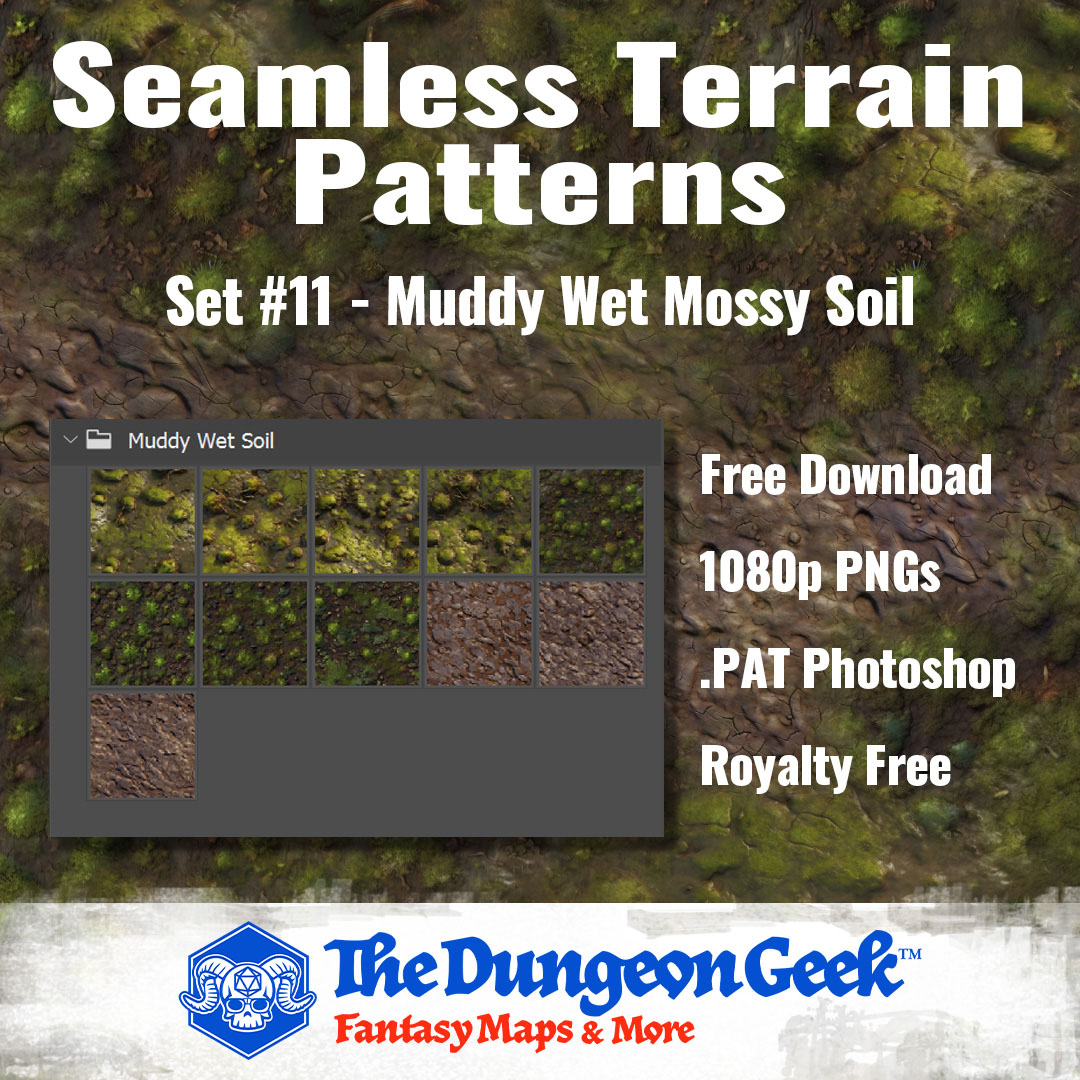 Free RPG Map Assets – Seamless Cartography Textures – Muddy Soil & Moss ...