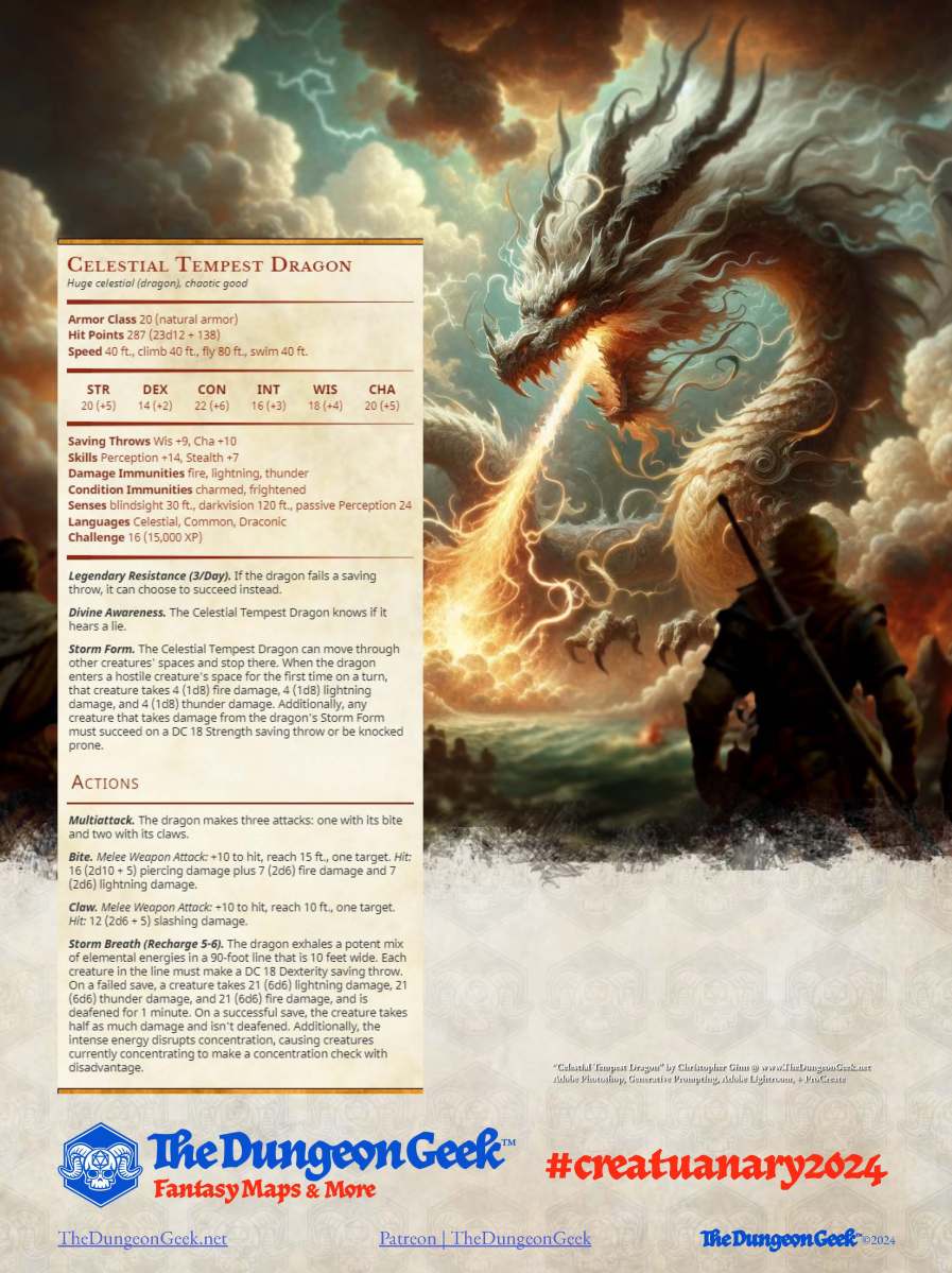 D&D 5e Creature Feature – Celestial Tempest Dragon (CR 16 ) – # ...